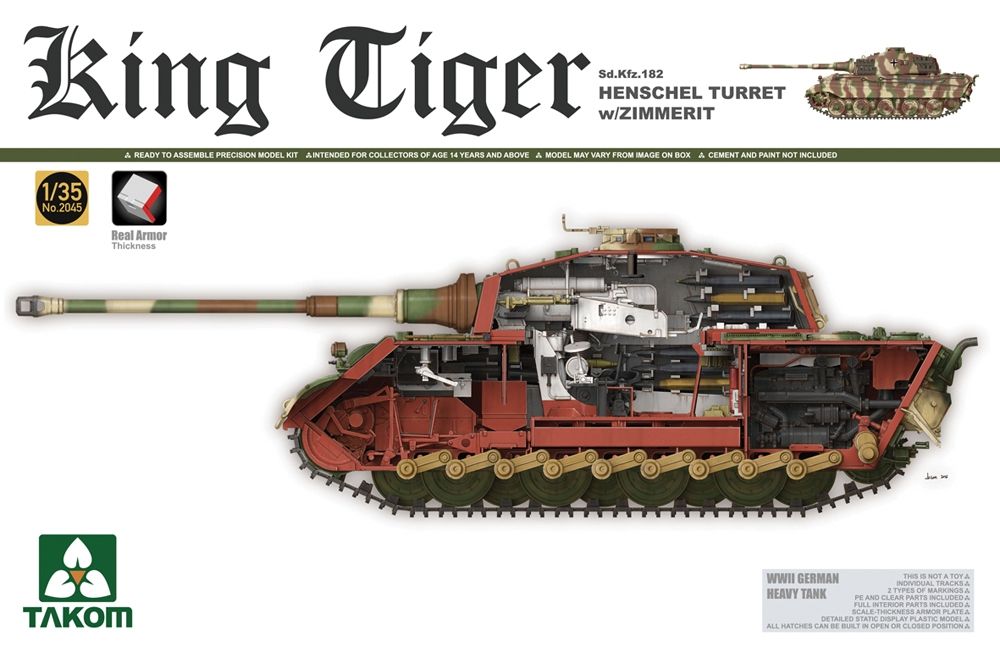 Bachmann Europe plc - German Army King Tiger (H) Heavy Tank w/Zimmerit & Interior
